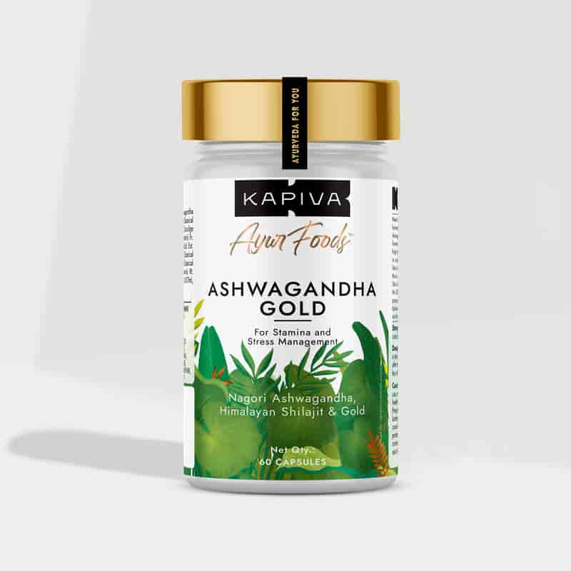 Ayurvedic Ashwagandha Capsules with 24 Karat Gold for Stress Relief ...